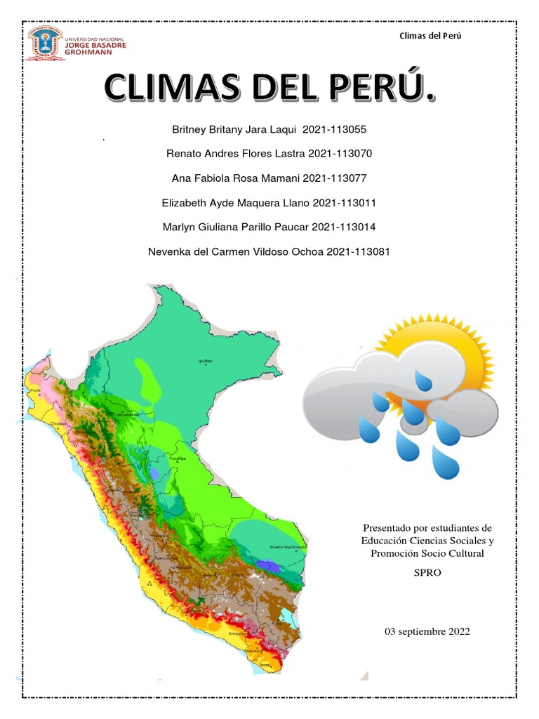 CLIMAS DEL PERÚ. INFORME | PDF | Clima | Sistema de información geográfica