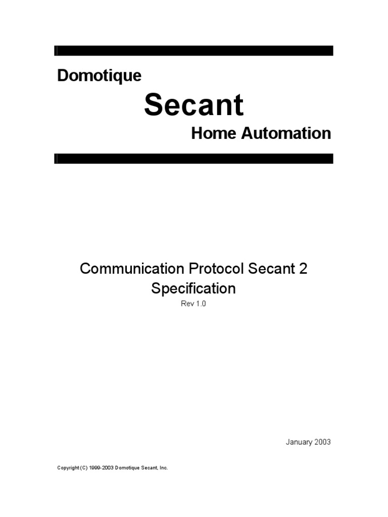 Communication Protocol Secant 2 Rev 1.0-En-2 | PDF | Hvac | Security Alarm