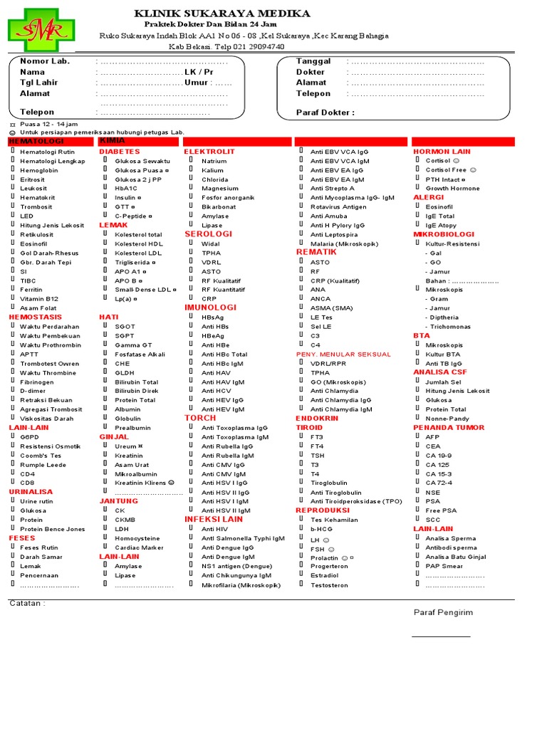 Layanan Lab Klinik Sukaraya | PDF