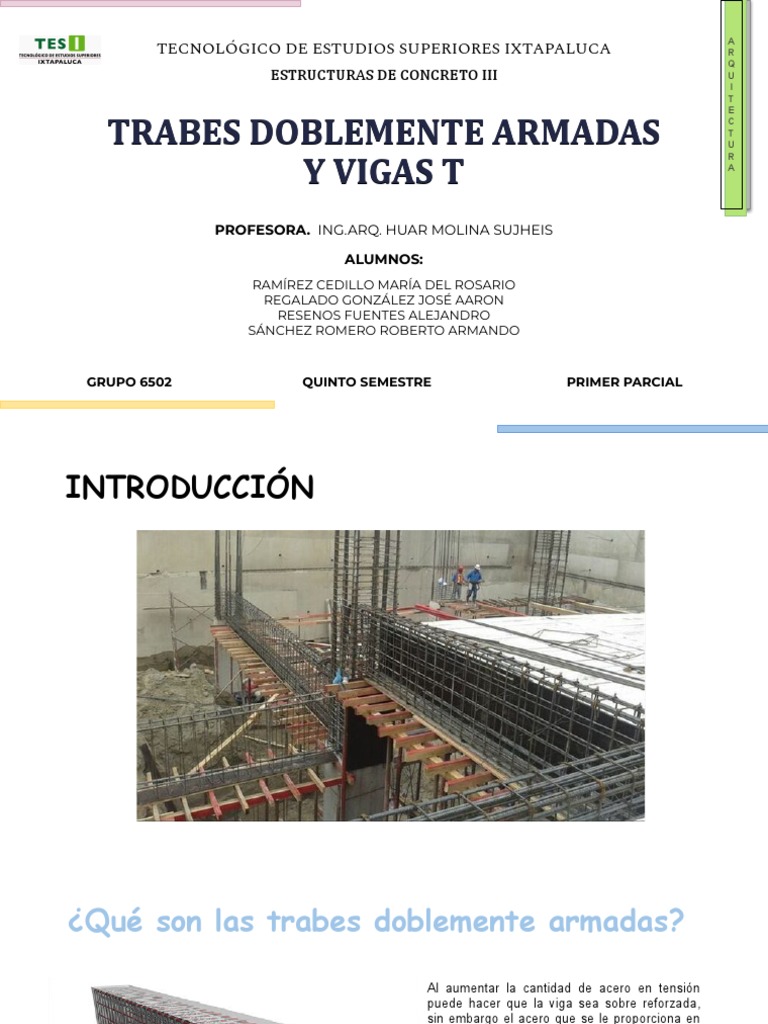 Trabes Doblemente Armadas y Vigas T | PDF | Concreto reforzado | Viga ...