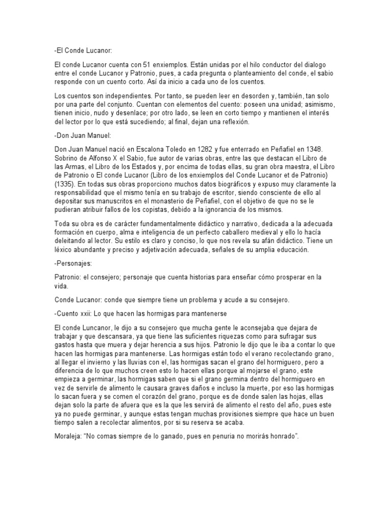 El Conde Lucanor Cuento 23 | PDF | Libros para adolescentes | Clásicos