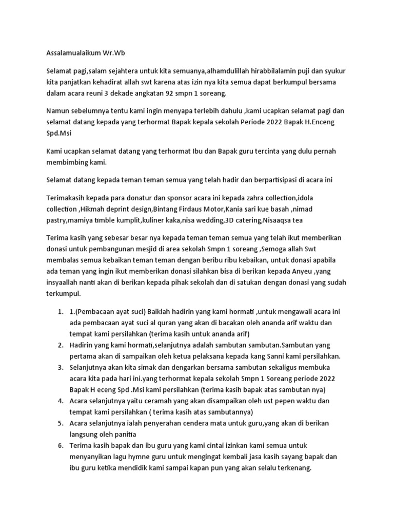 Contoh Rundown | PDF