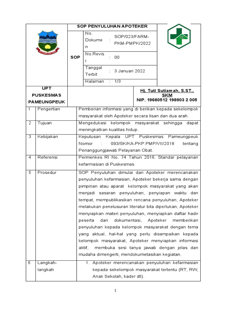J. Sop Penyuluhan Apoteker | PDF