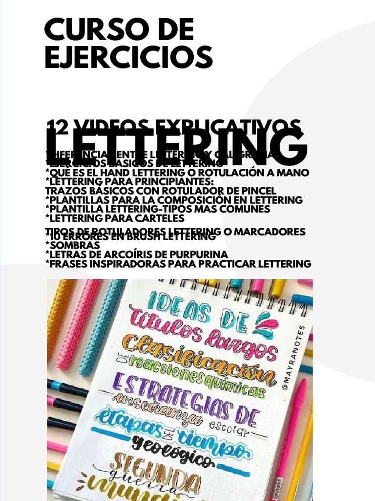 Curso de Lettering Paso A Paso | Descargar gratis PDF | Color | Caligrafía