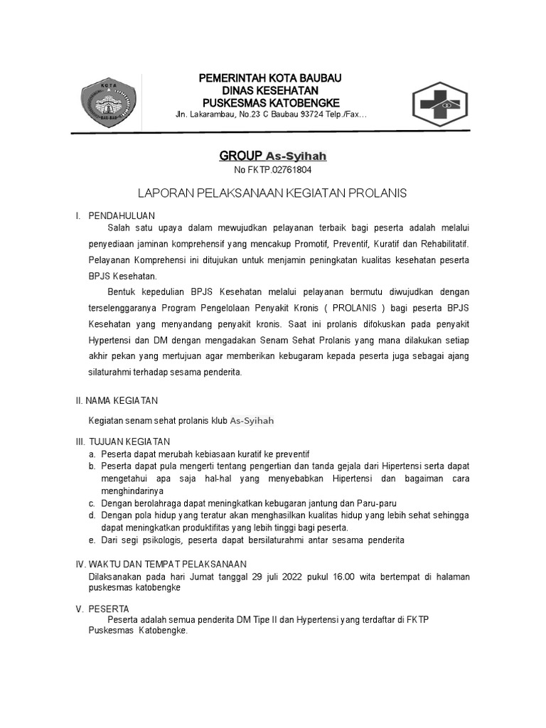 Sop Prolanis Keraton Sehat | PDF