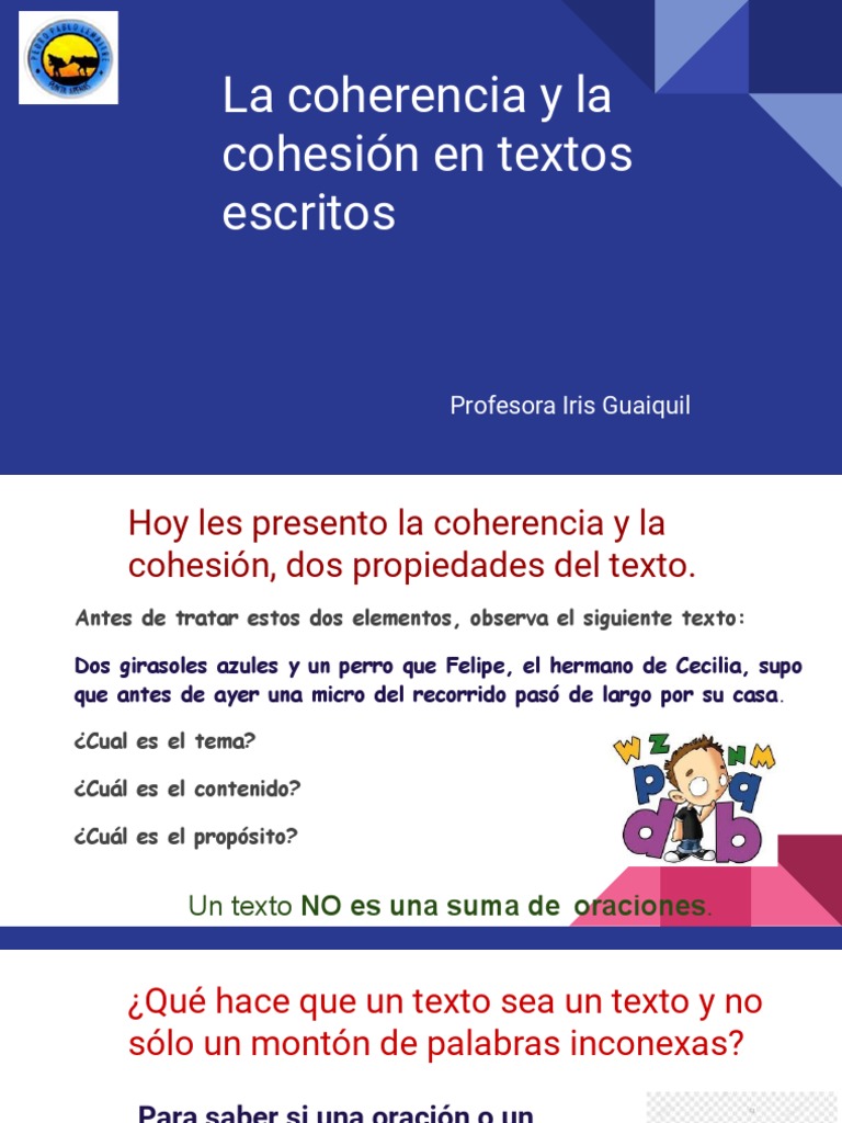 Coherencia y Cohesión Textual | PDF | Oración (Lingüística ...
