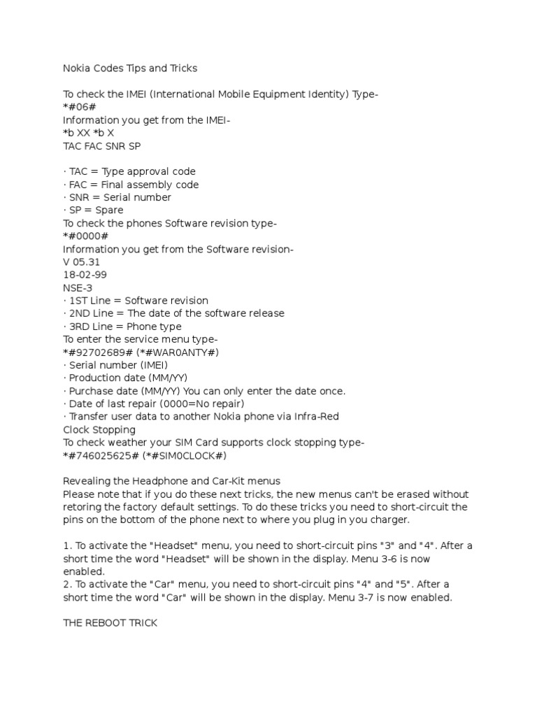 Nokia - Tips and Tricks | PDF