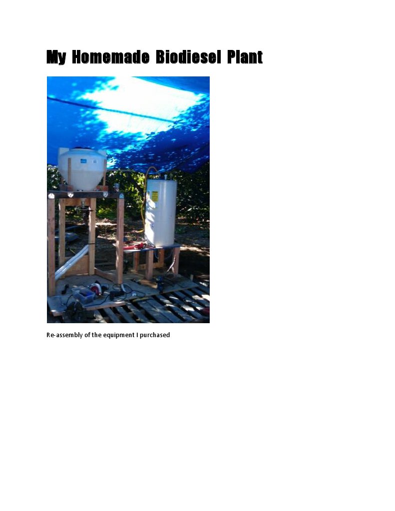 My Homemade Biodiesel Plant | PDF