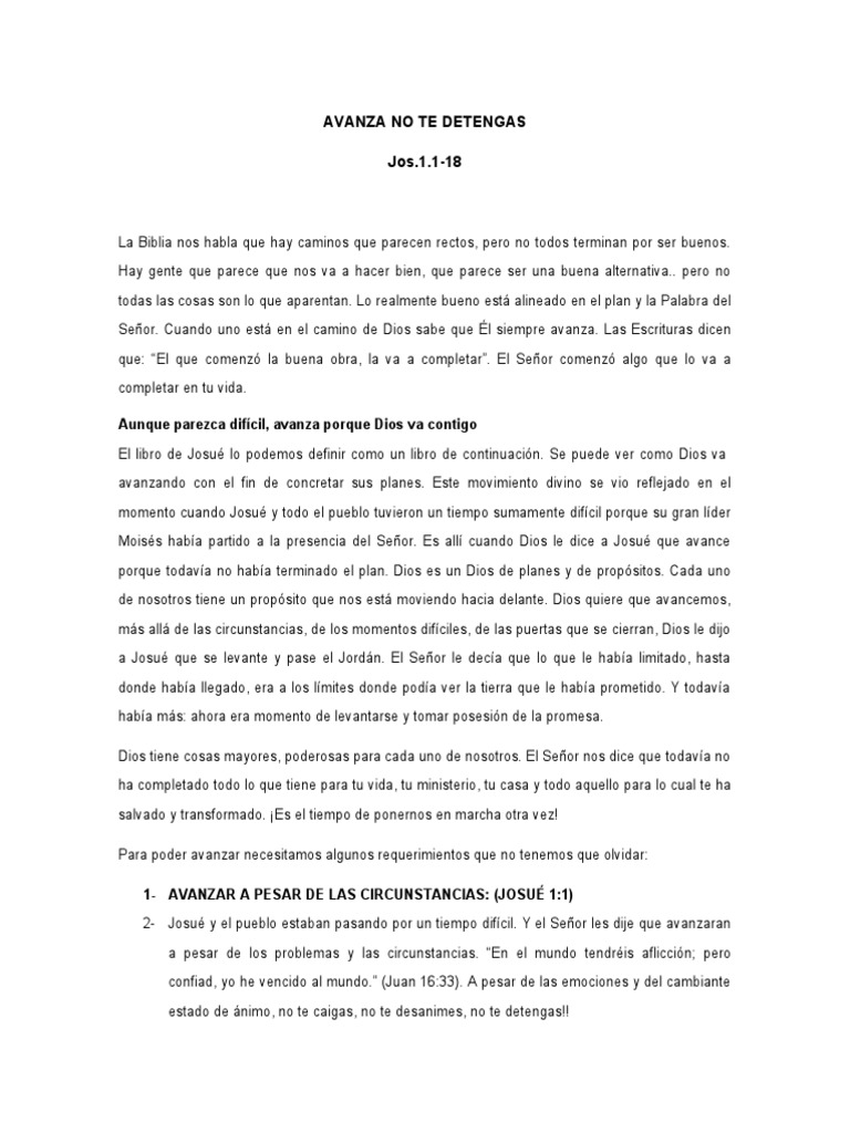 Avanza No Te Detengas | PDF | Joshua | Dios