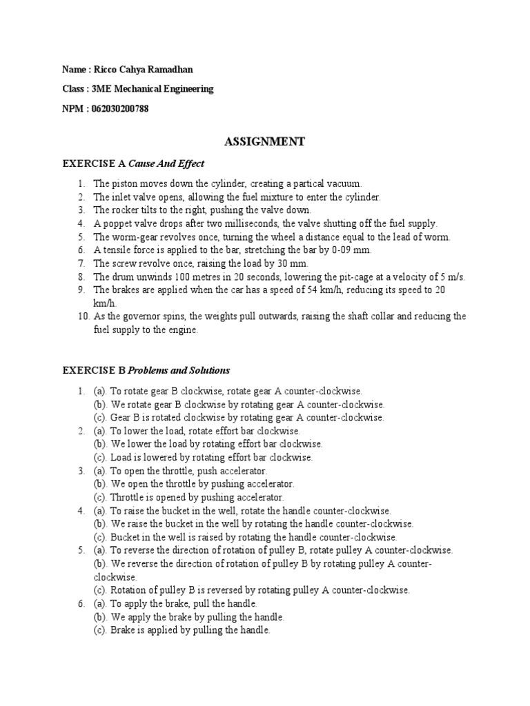 Four Stroke Assignment 3me | PDF | Throttle | Vehicle Technology