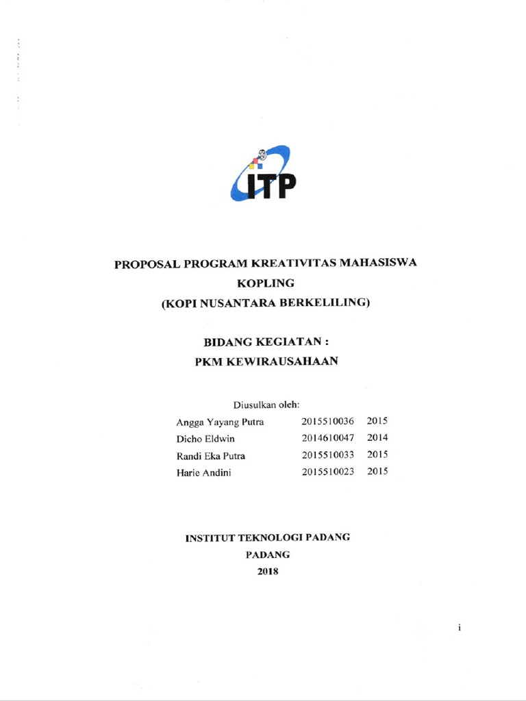 Angga Yayang Putra - Institut Teknologi Padang - PKM Kewirausahaan | PDF