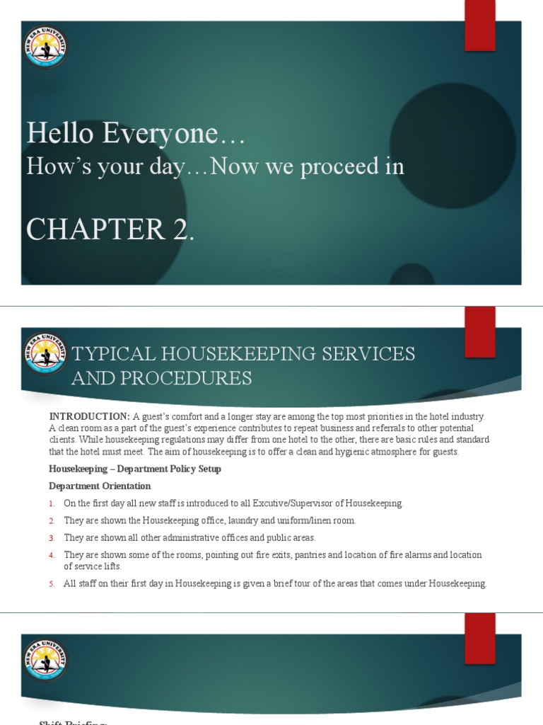 Chapter 2 Housekeeping | PDF | Housekeeping