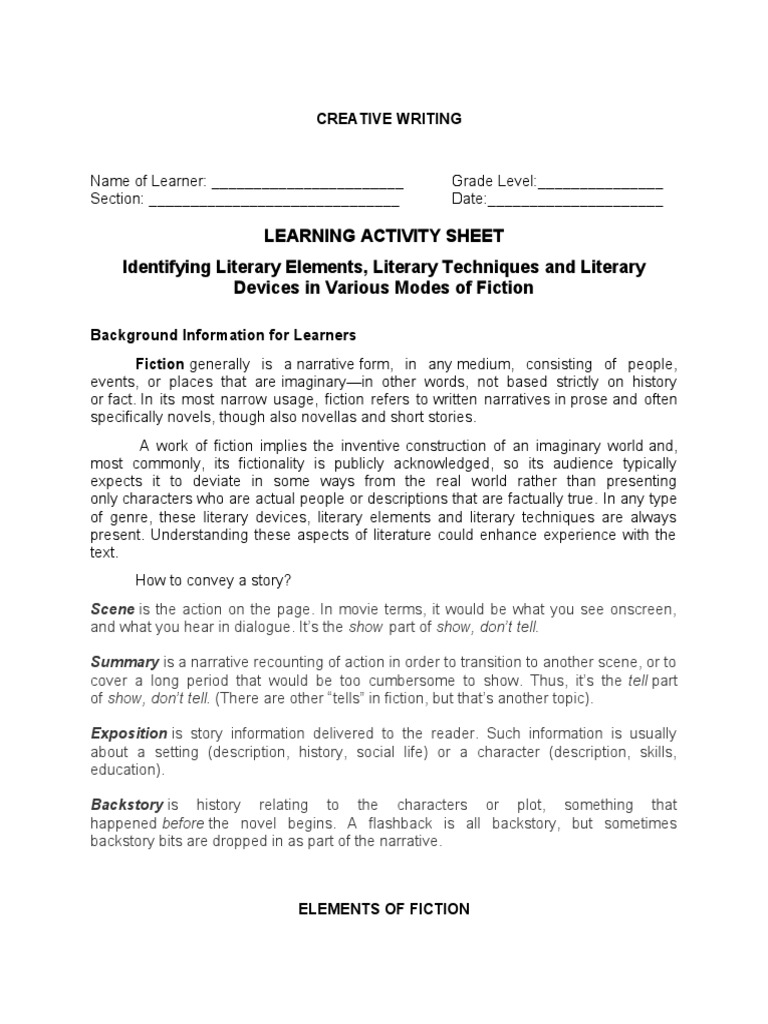 Creative Writing Week4 8 | PDF | Narration | Narrative