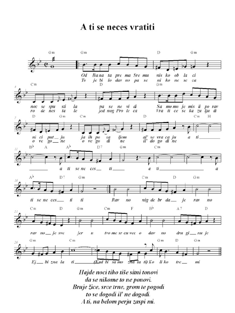 A Ti Se Neces Vratiti | PDF