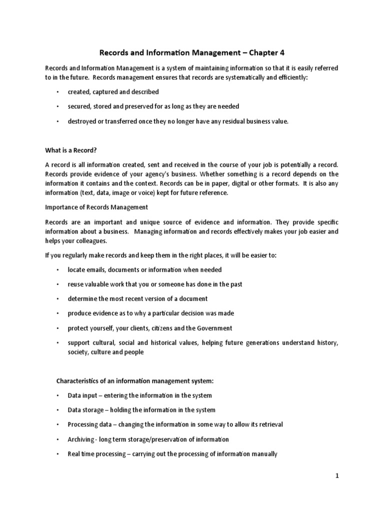 Chapter 4 - Records and Information Management | PDF | Records Management | Microform