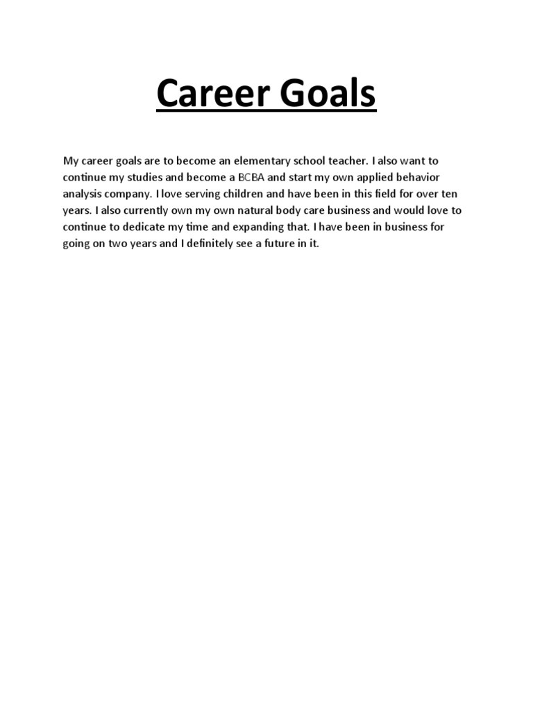 Career Goals | PDF