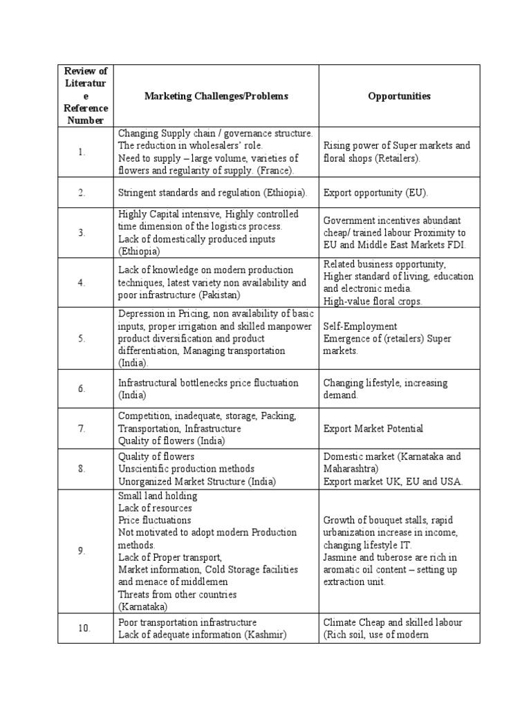 Marketing Challenges Problems Opportunities | PDF | Infrastructure ...