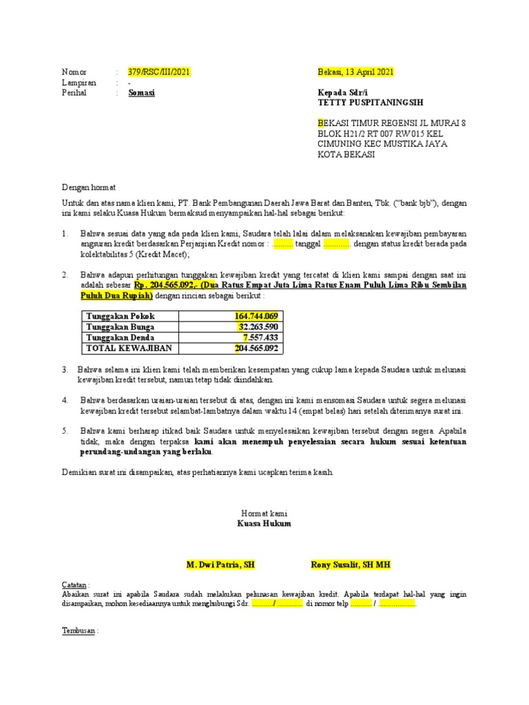 4#surat Somasi | PDF
