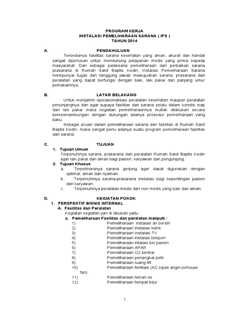 Progam Kerja IPSRS | PDF | Teknologi & Rekayasa