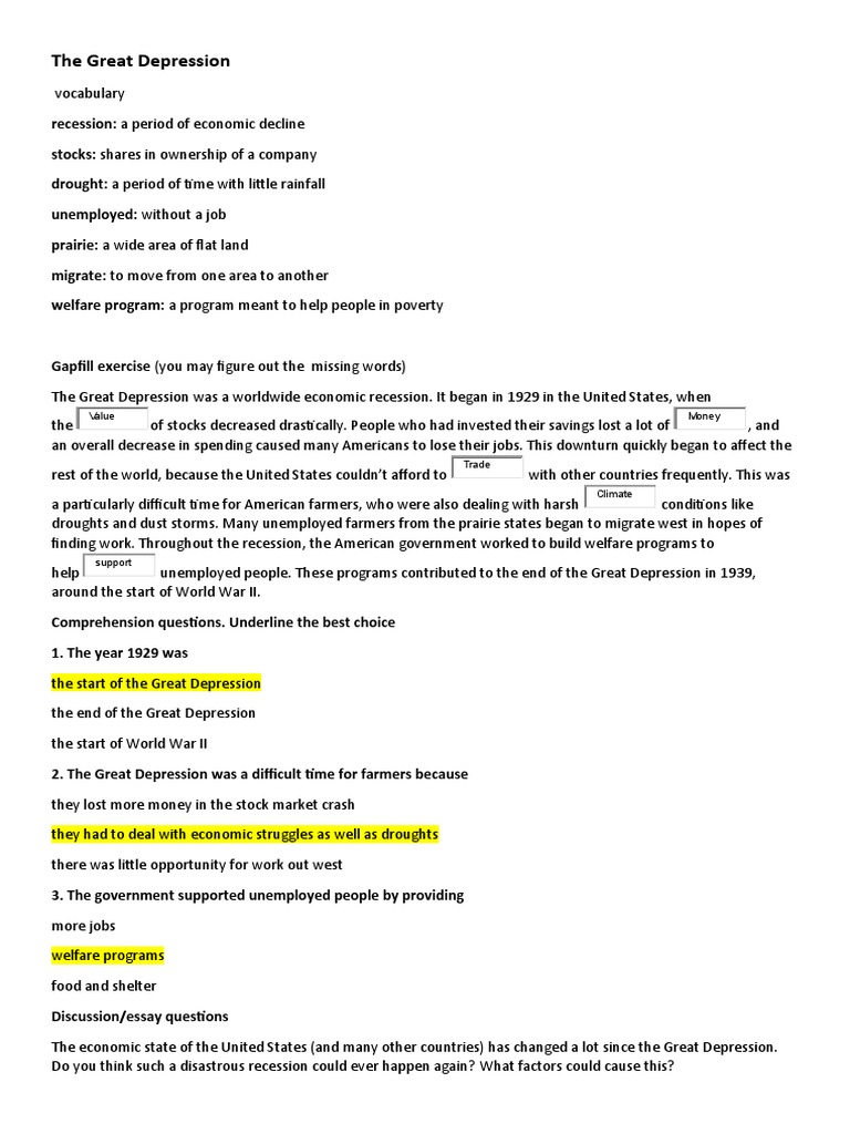 Understanding the Great Depression | PDF | Politics