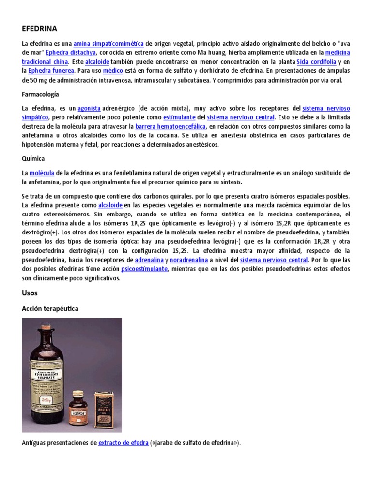 EFEDRINA | PDF | Medicina CLINICA | Especialidades Medicas