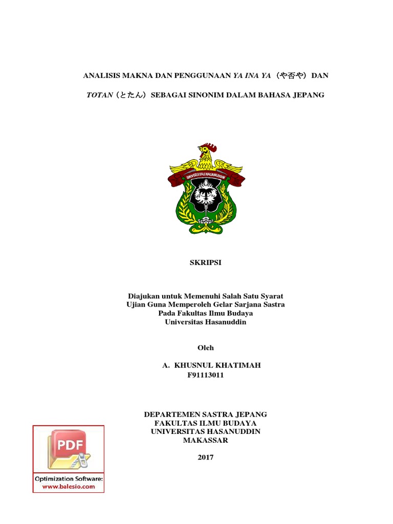 Analisis Makna Dan Penggunaan Ya Ina Ya (や否や) Dan | PDF | Kajian Bahasa ...