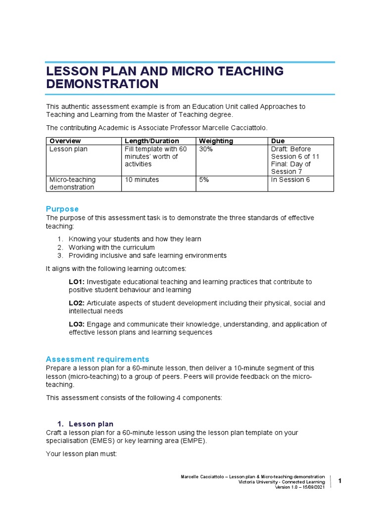 Authentic Assessment Lesson Plan and Micro Teach | PDF | Lesson Plan ...