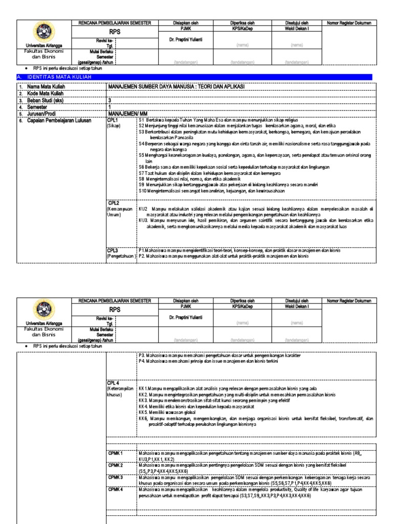 RPS - Terbaru MSDM, MM | PDF