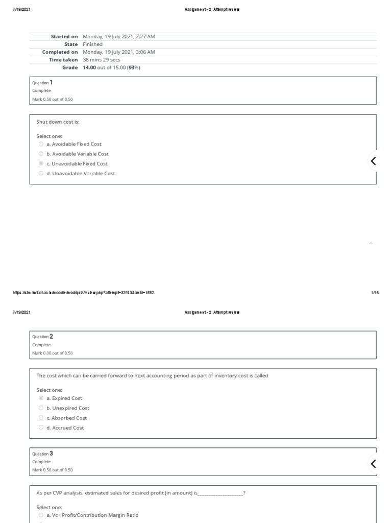 Assignment - 2 - Accounting - Deepali | PDF | Cost | Management Accounting