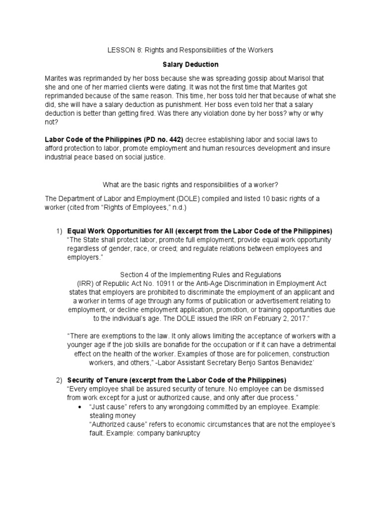 Lesson 8 Culminating Activity | PDF | Employment | Overtime