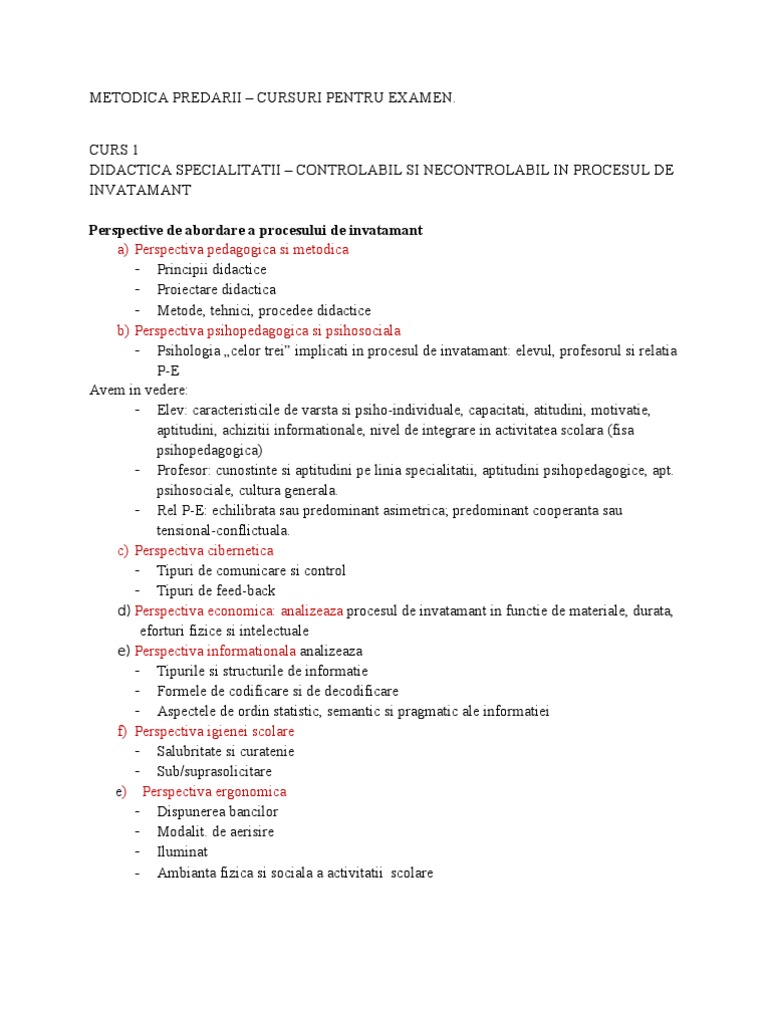 Metodica Predarii | PDF