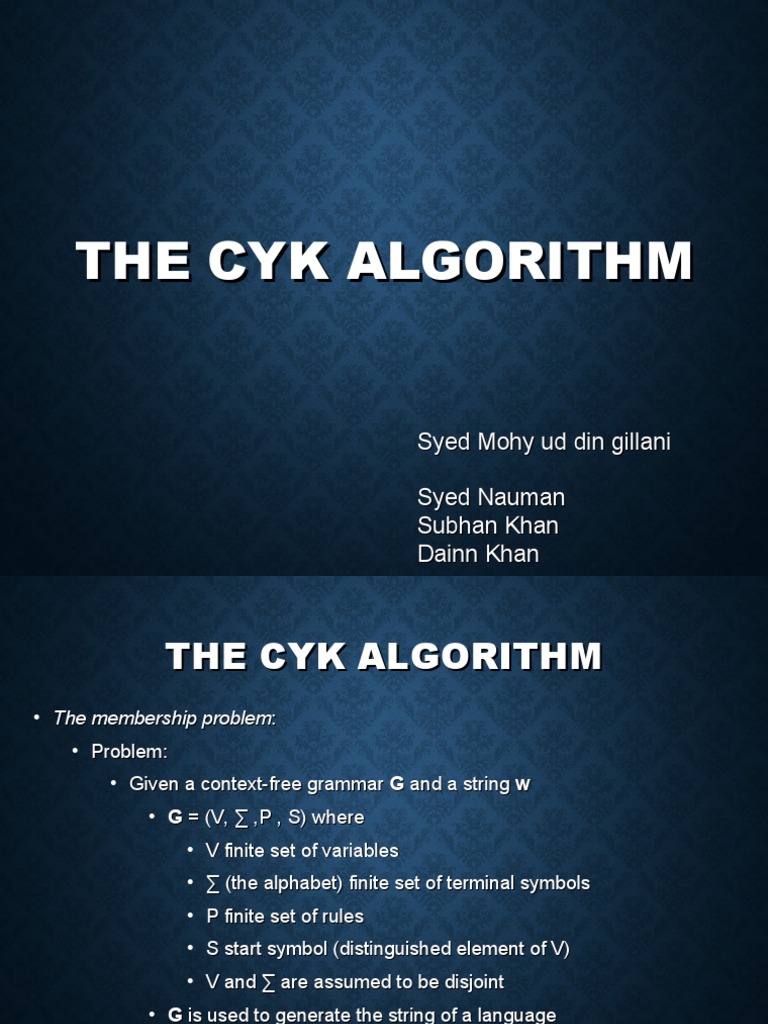 CYK Algorithm | Download Free PDF | Syntax | Formalism (Deductive)