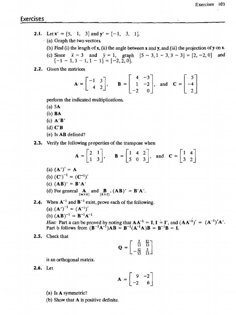 Practice Exercise - Chapter 2 | PDF | Eigenvalues And Eigenvectors | Functional Analysis