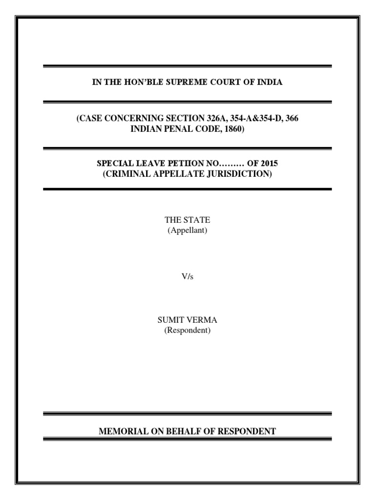 RESPONDENT Side Memorial | PDF | Crimes | Crime & Violence