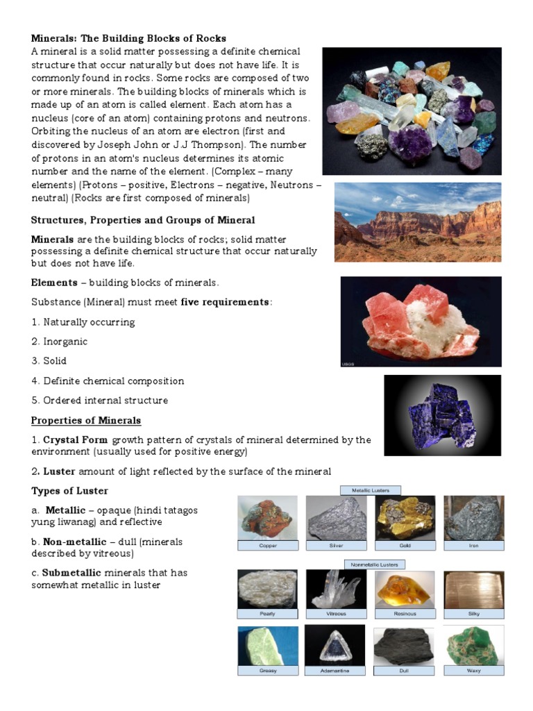 Minerals and Rocks-1 | Download Free PDF | Minerals | Atoms