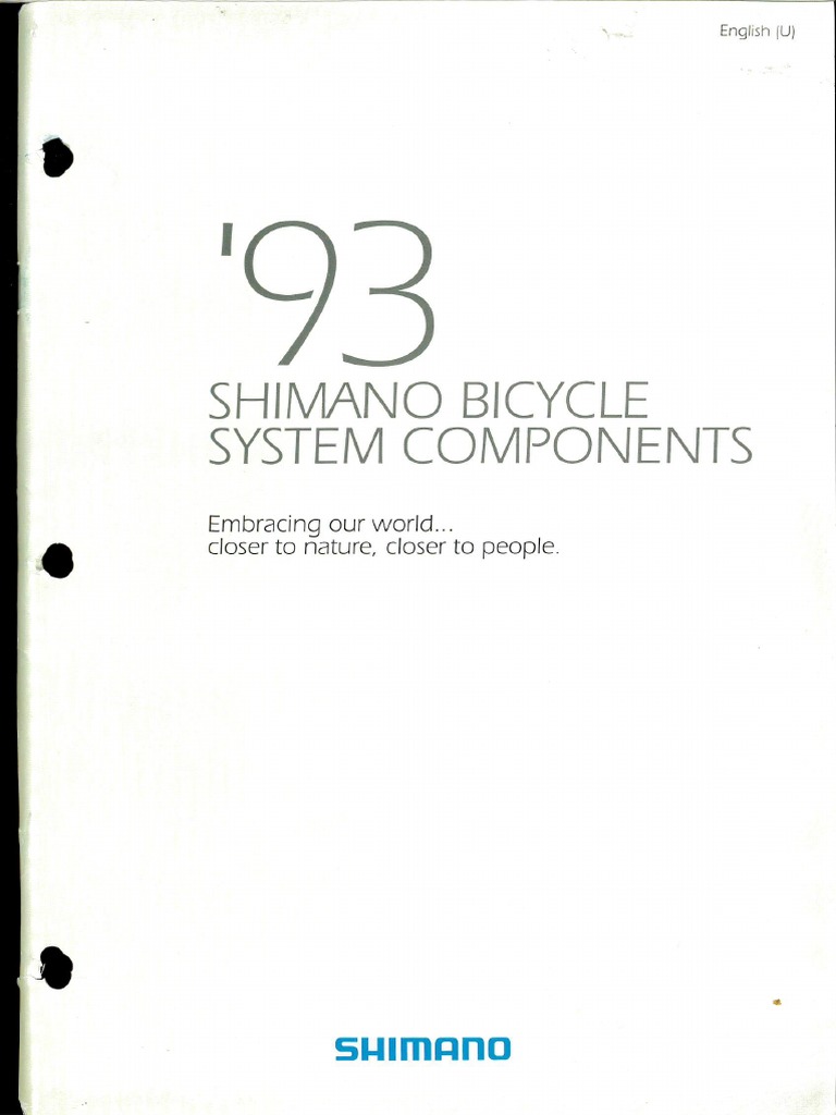 1993 Shimano Bicycle System Component Dealer Product Manuall | PDF