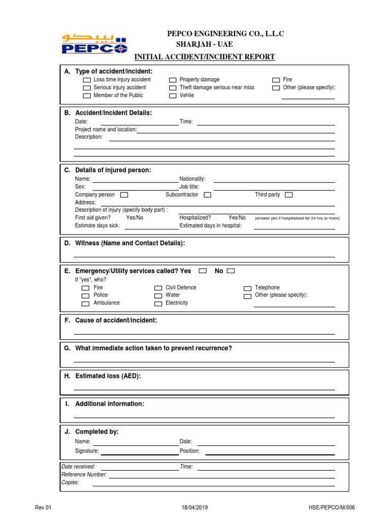 Initial-Accident Report 2.8 | PDF
