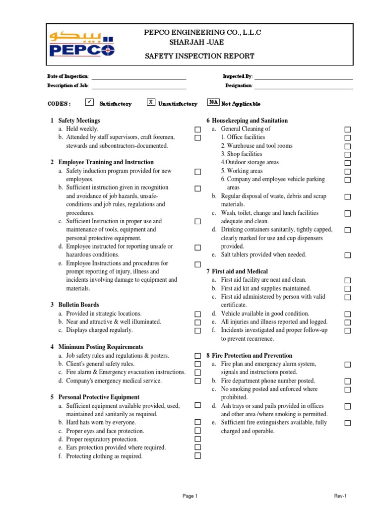 Monthly Safety Inspection 2.3 | PDF | Electrical Wiring | Fires