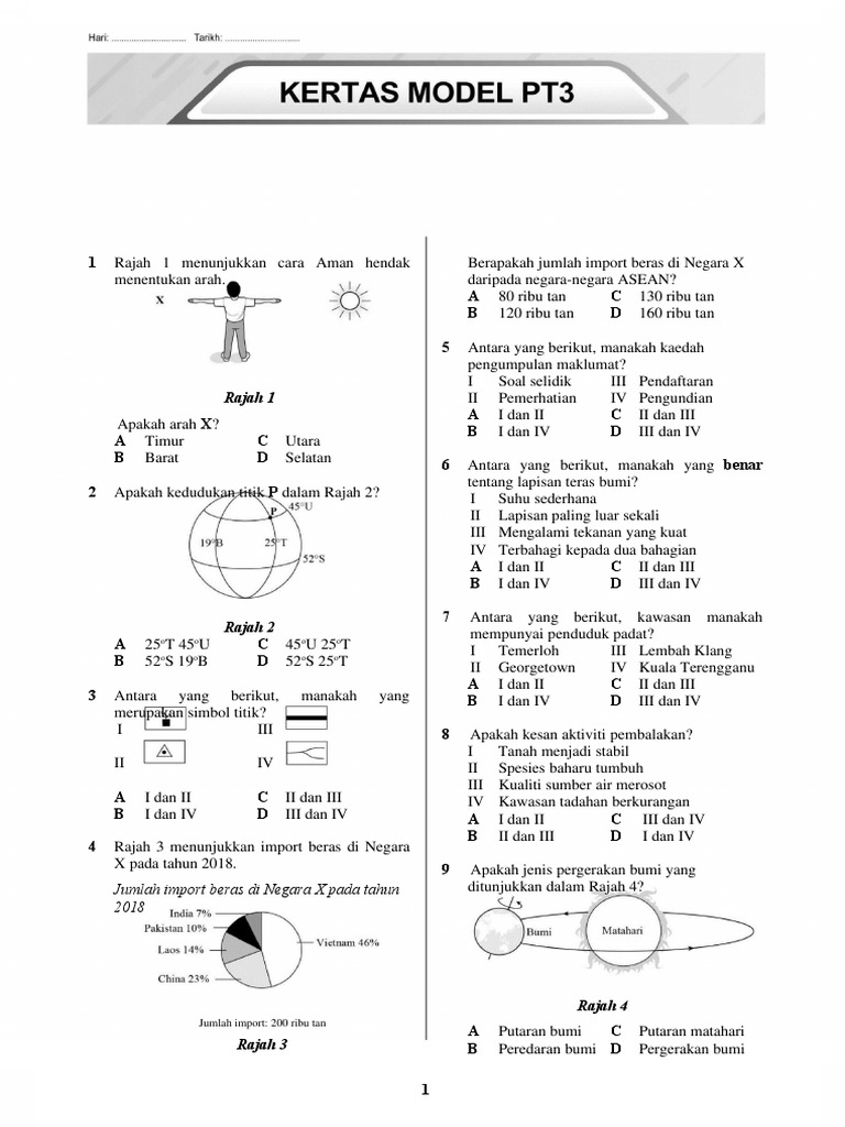 Kertas Model pt3 Modul Aktiviti Pintar Bestari Geografi Tingkatan 31 | PDF