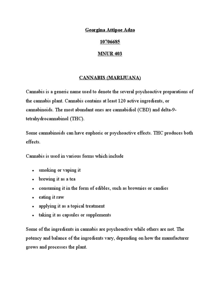 CANNABIS | PDF | Cannabis (Drug) | Tetrahydrocannabinol