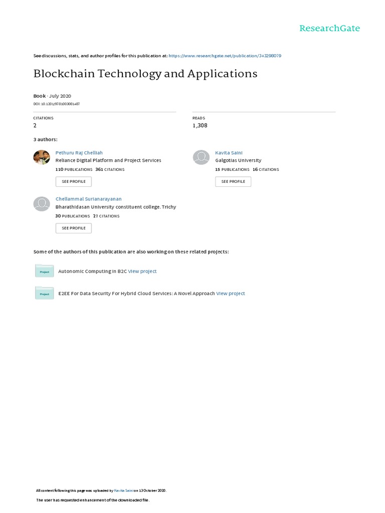 Blockchain Technology and Applications | PDF | Distributed Computing ...