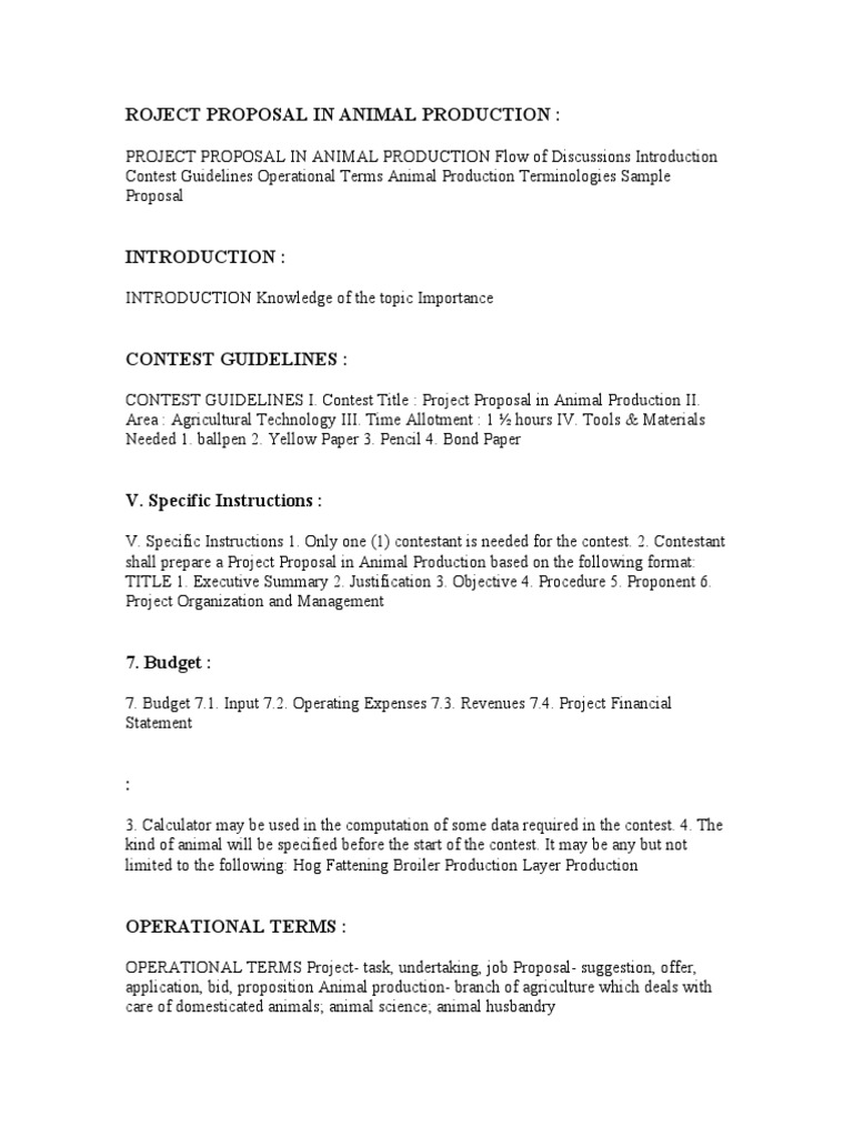 Broiler Production Project Proposal | PDF | Chicken | Cattle