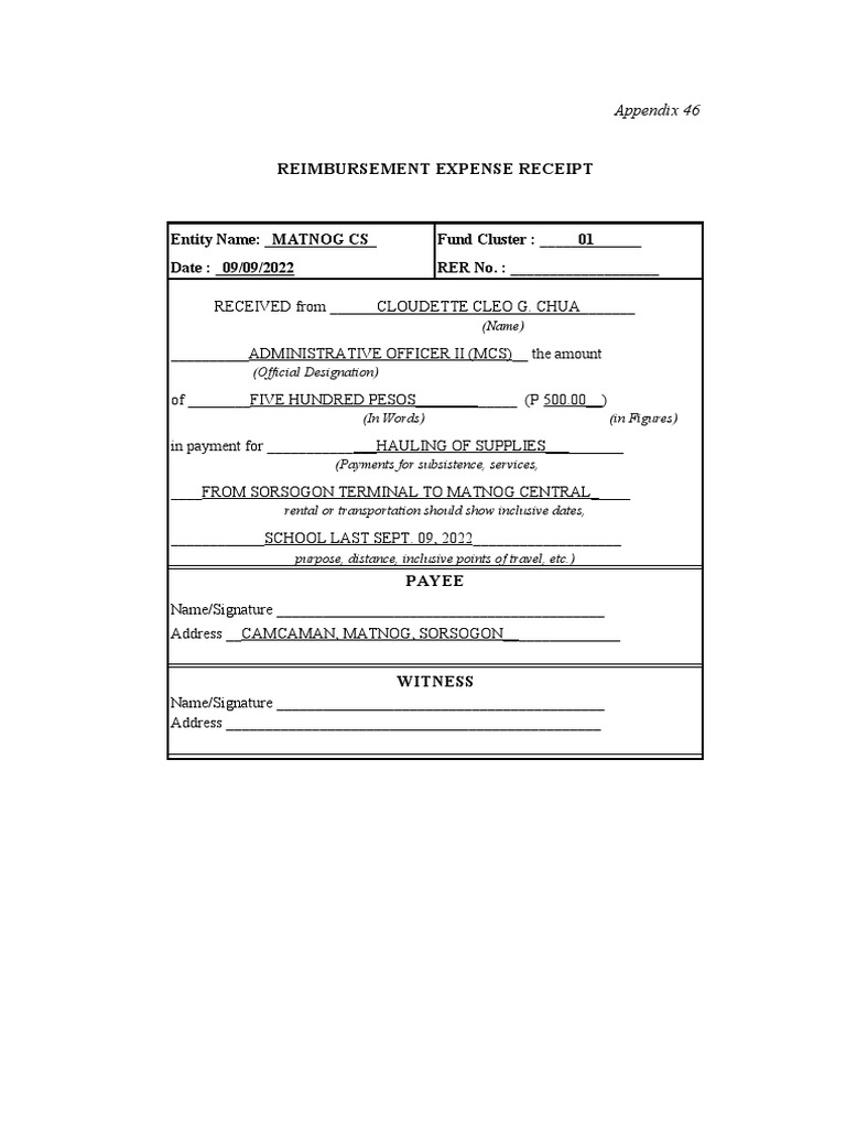 Appendix 46 RER | PDF