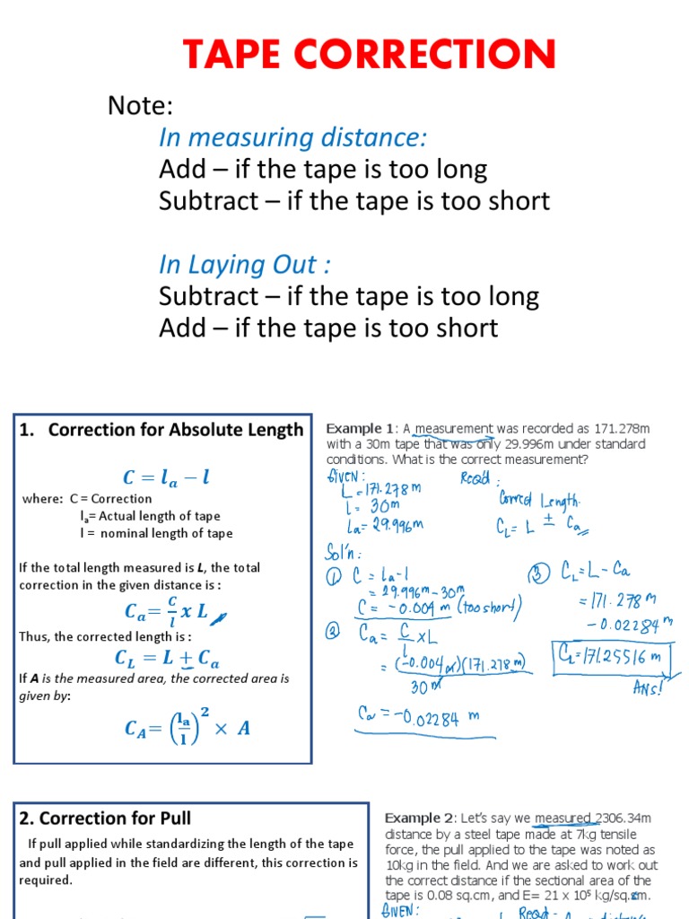 Tape Corrections Bsce 2ya 5 | PDF | Thermal Expansion | Length