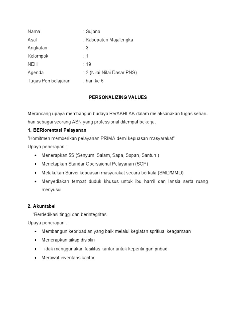 Personalizing Values | PDF