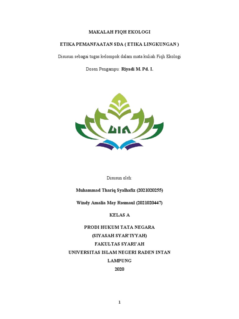 Makalah Kel.8 Fiqh Ekologi | PDF Makalah Kel.8 Fiqh Ekologi | PDF