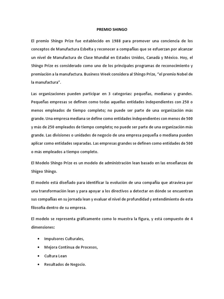 Premio Shingo | PDF