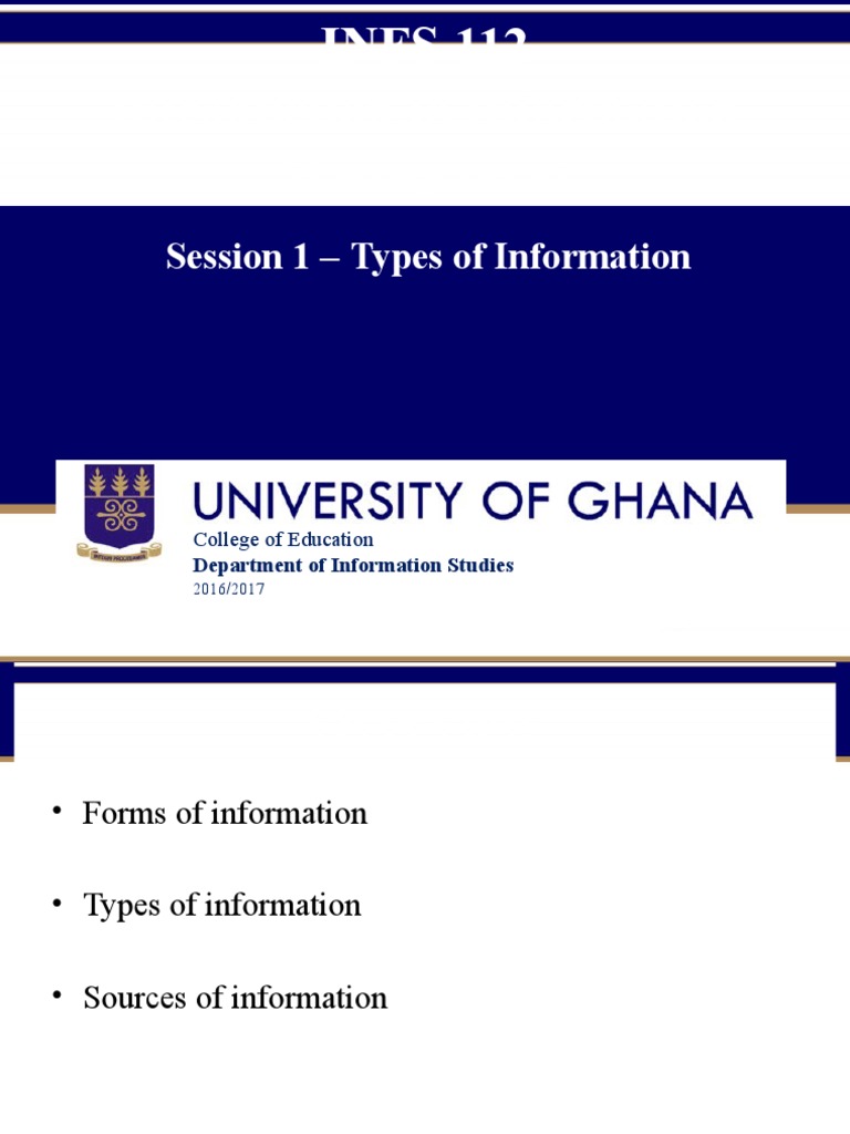 Lecture 2 - Types of Information | PDF | Information | Information Science