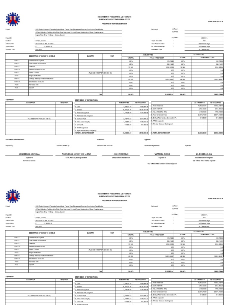 DUPA, Slope Protection | PDF | Flood | Cost