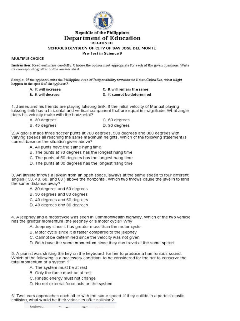 Pre-Test in Science 9 Multiple Choice Questions | PDF | Volcano | Types ...